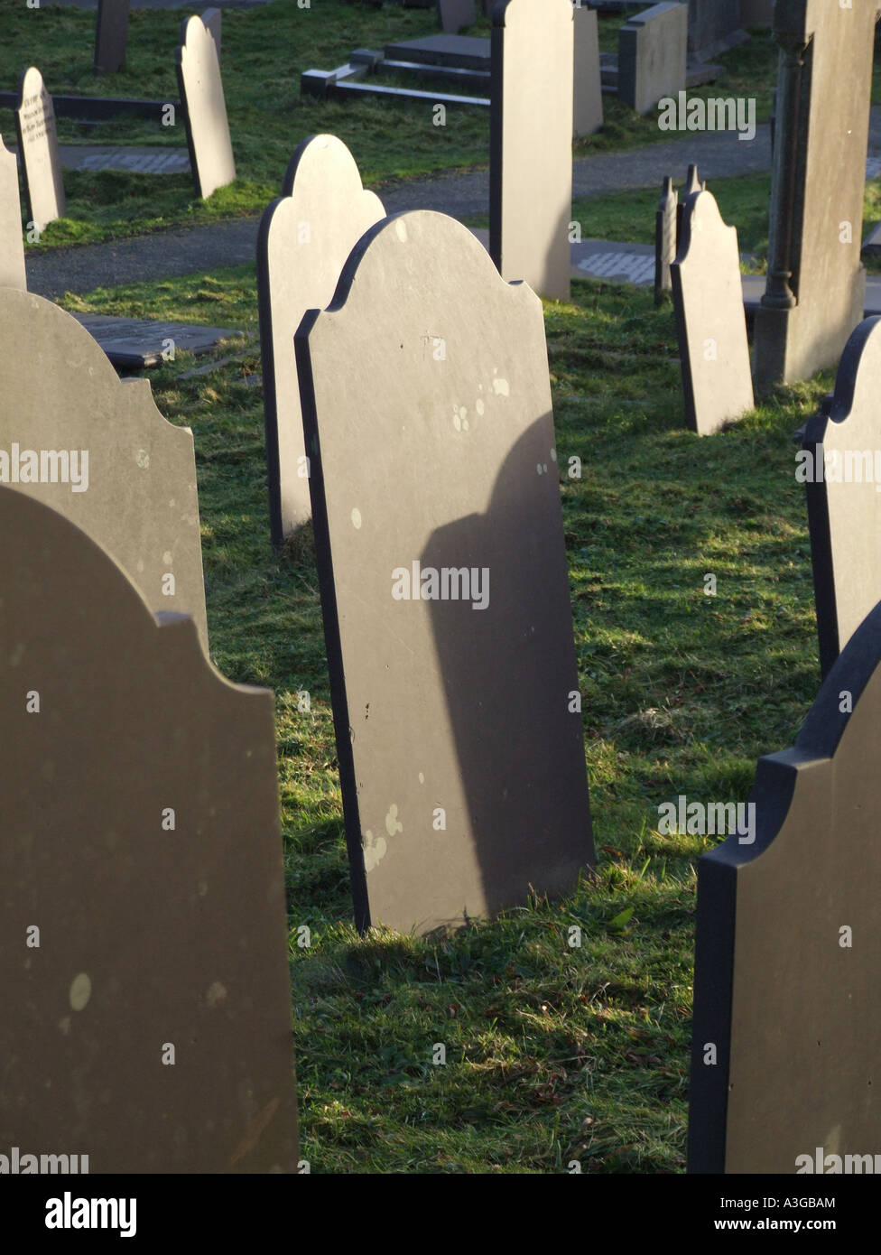 gravestones in cemetery Stock Photo - Alamy