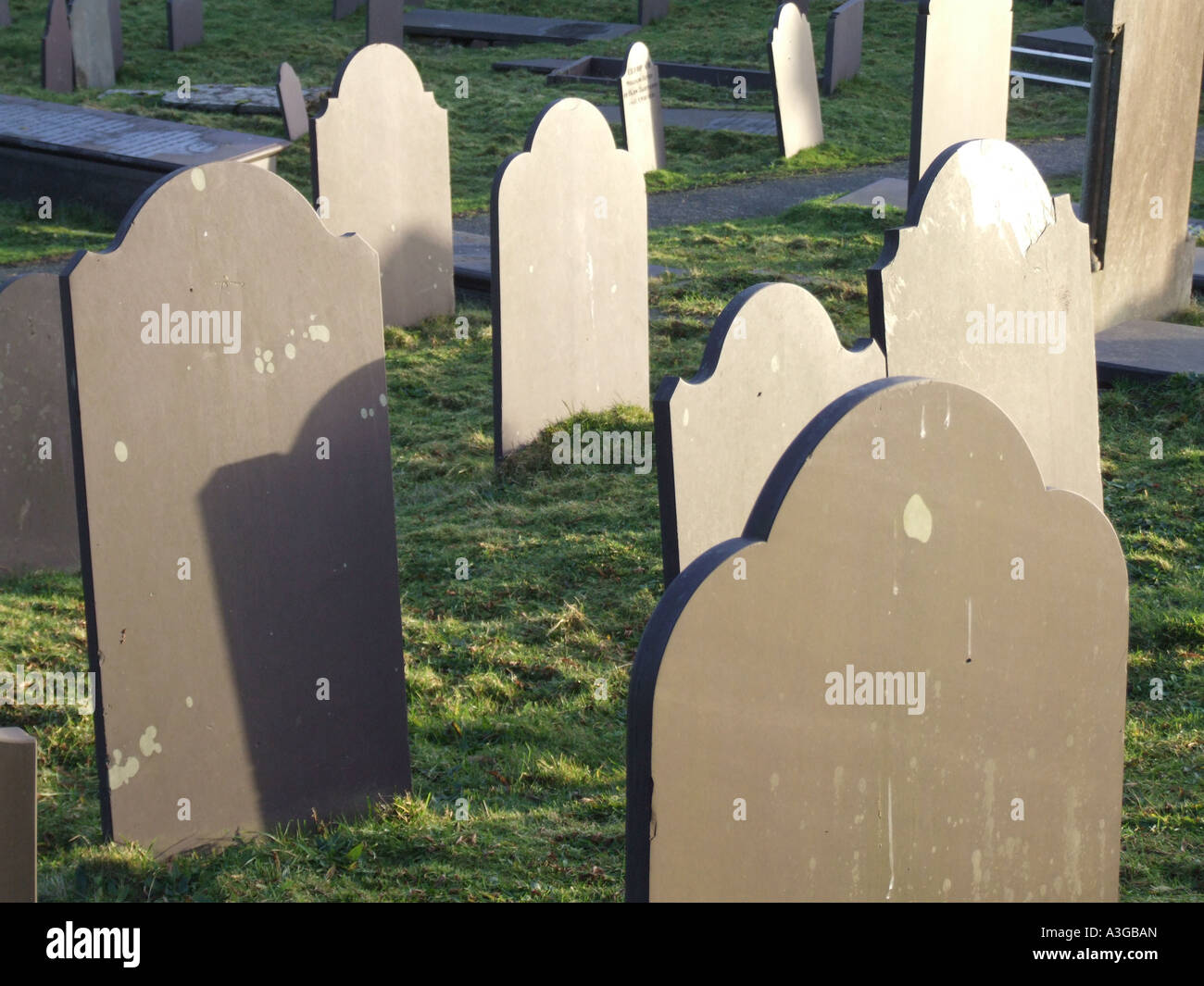 gravestones in cemetery Stock Photo - Alamy