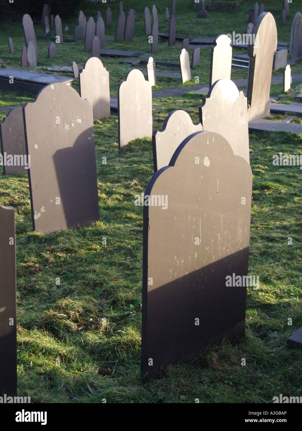 gravestones in cemetery Stock Photo - Alamy