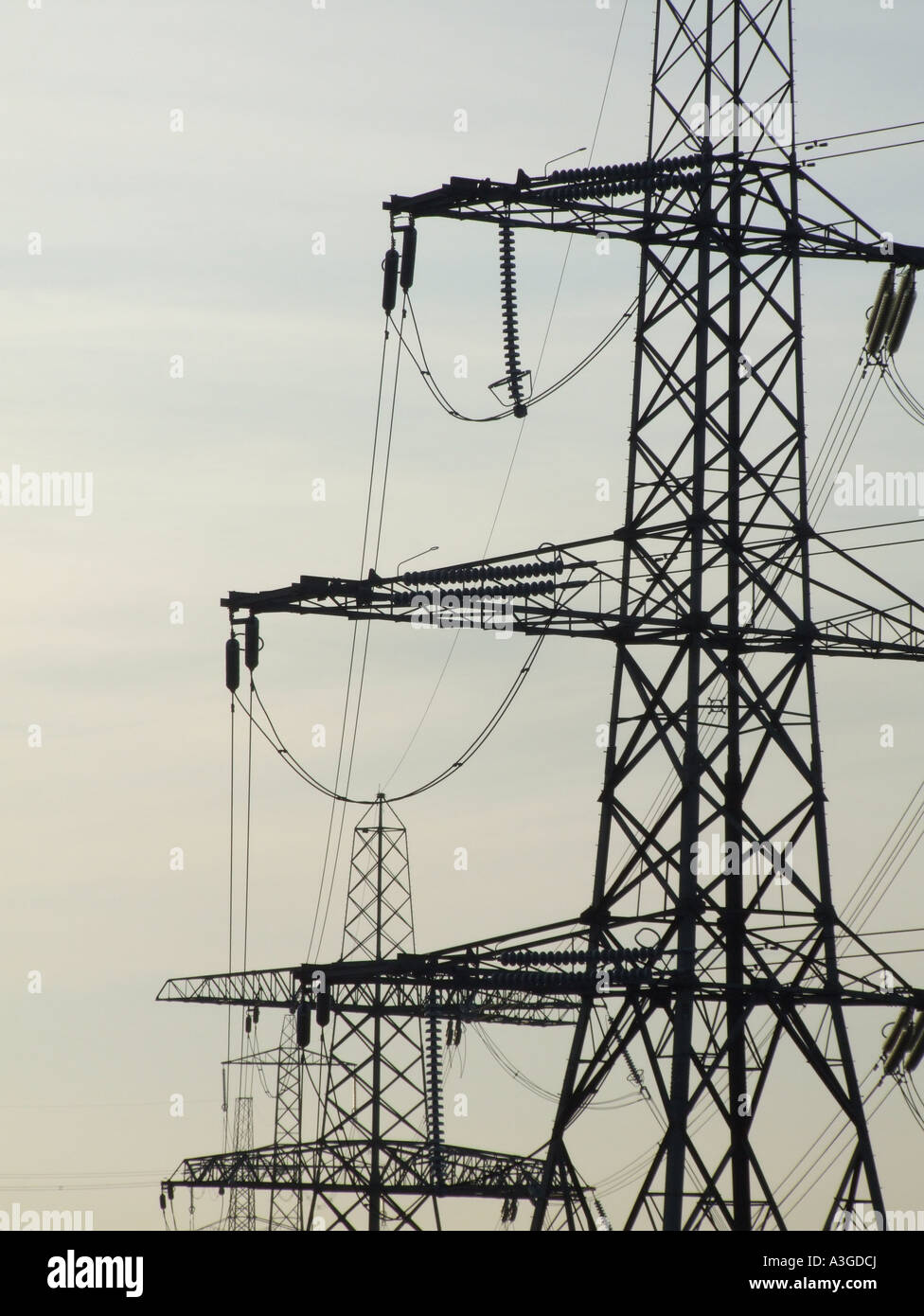 Multiple power pylons hi-res stock photography and images - Alamy