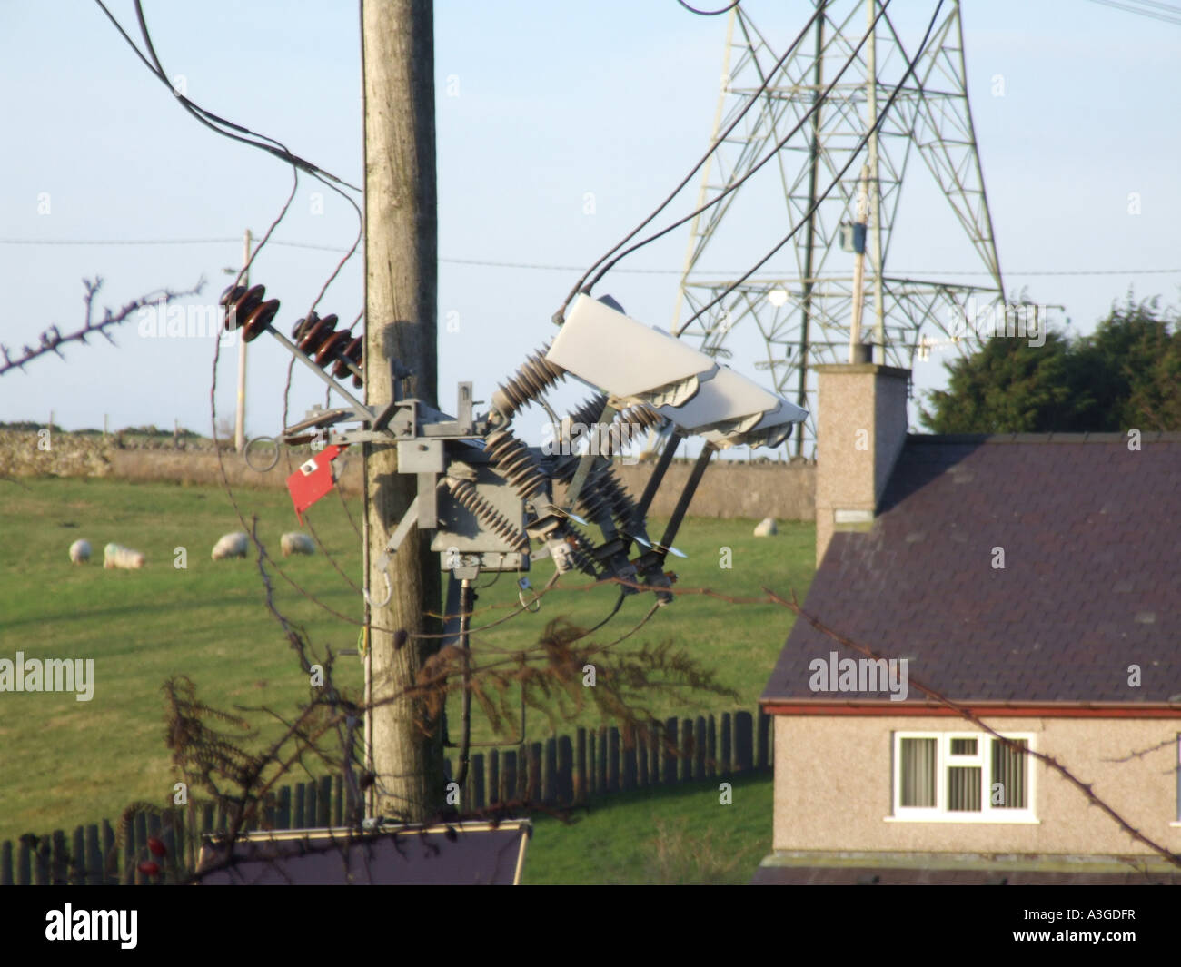 Multiple power pylons hi-res stock photography and images - Alamy