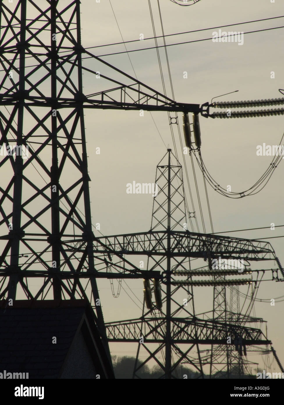 Multiple power pylons hi-res stock photography and images - Alamy