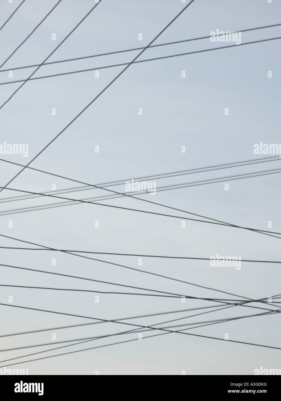 electricity power and phone lines Stock Photo - Alamy