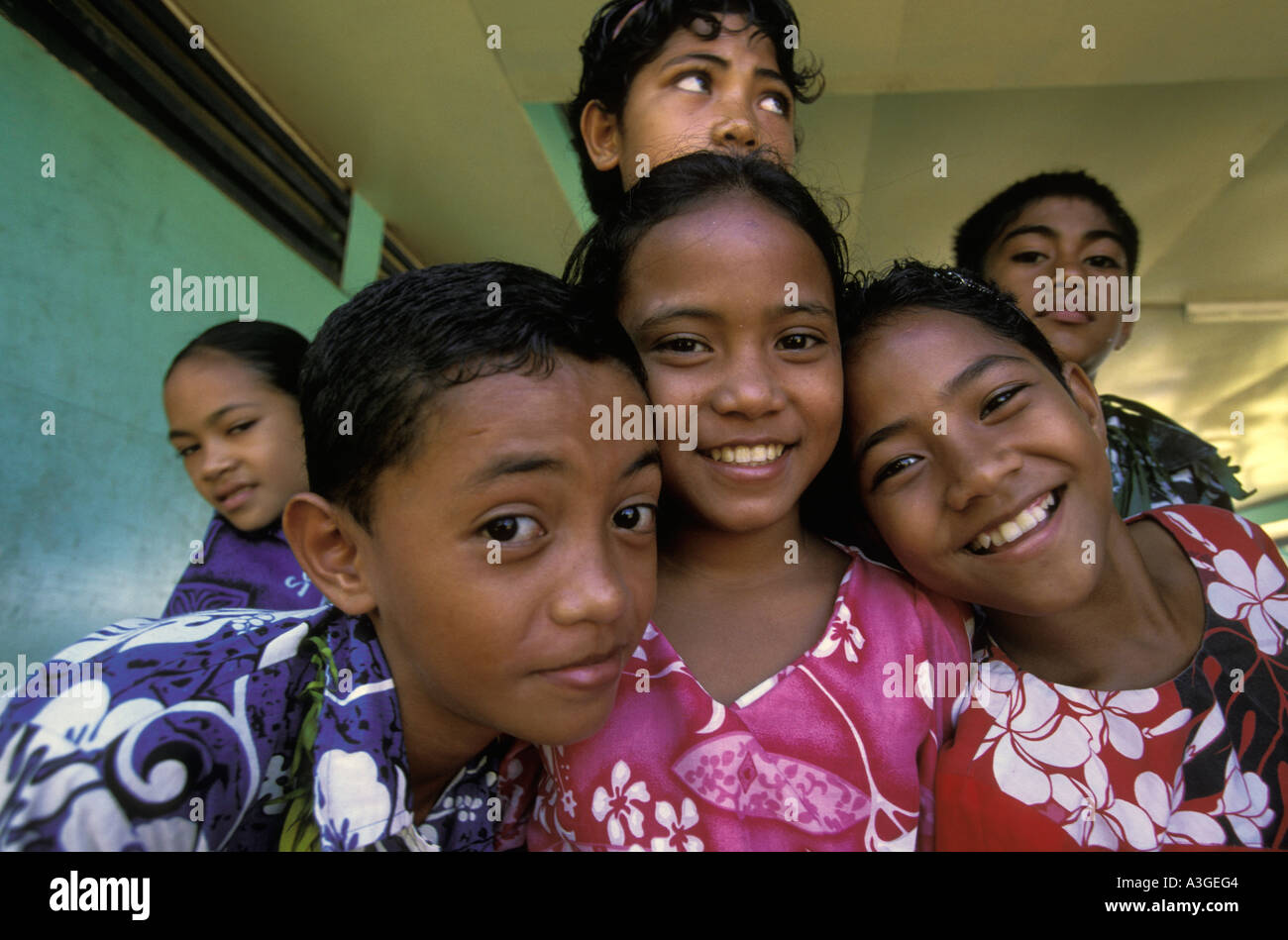 Children in the village of Tafua Savaii Samoa Stock Photo - Alamy