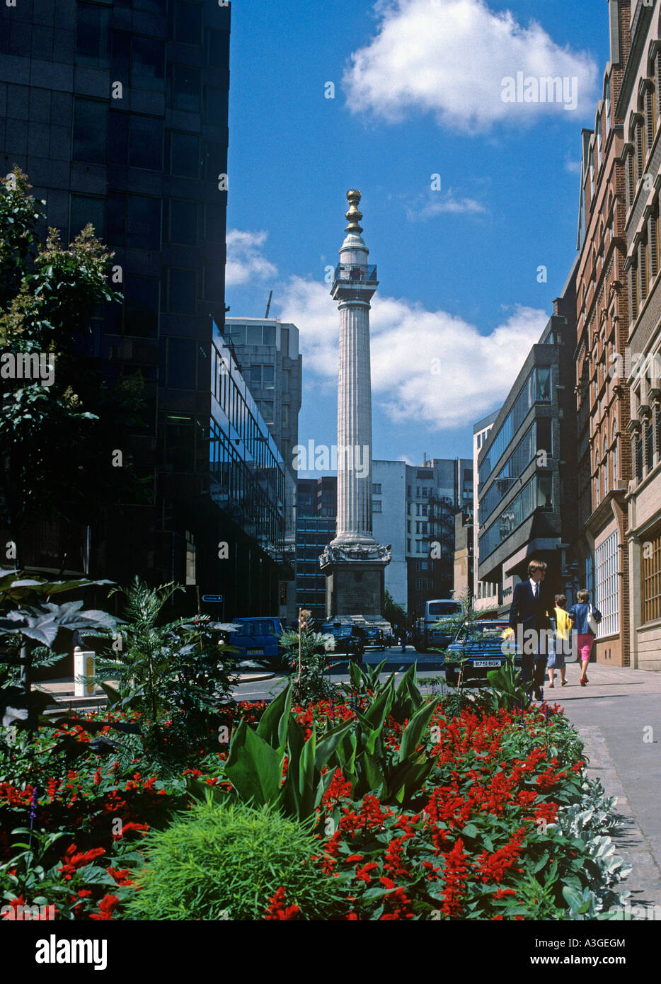 The Monument stands near Billingsgate designed by Wren to commemorate ...