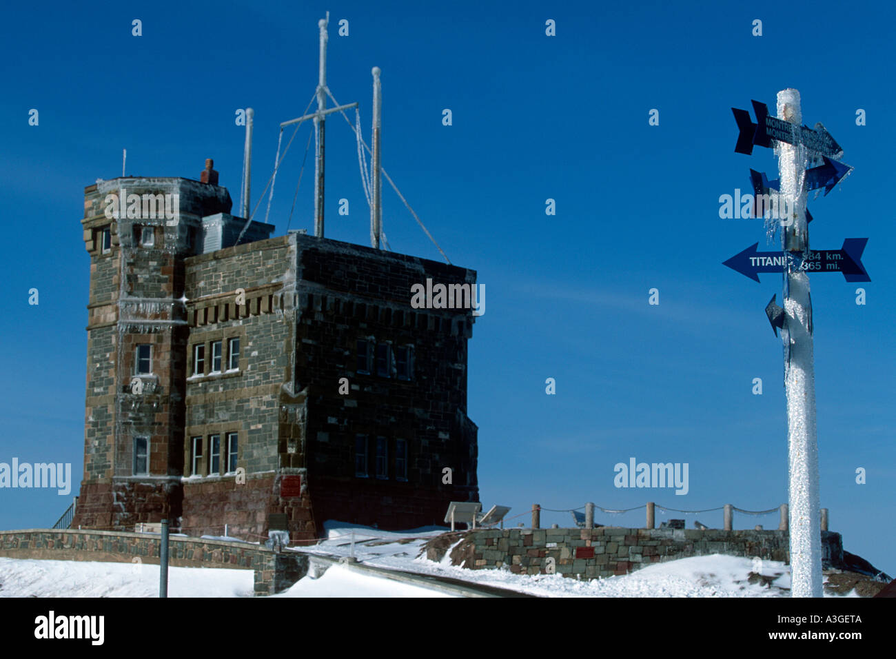 Cabot Tower on Signal Hill overlooking Amherst Lighthouse and St John s ...