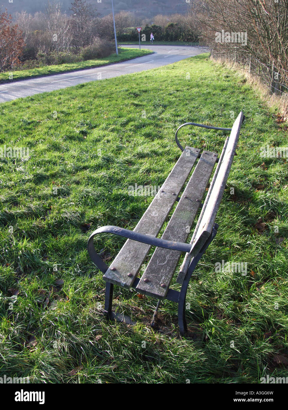 one empty bench Stock Photo - Alamy