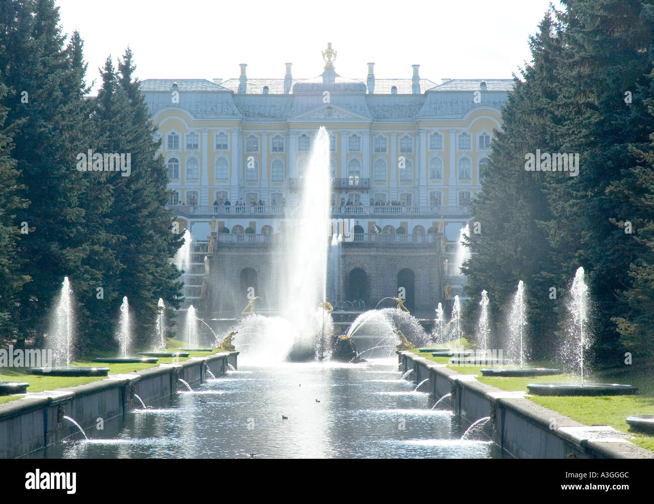 peterhoff palace outside saint petersburg russia Stock Photo - Alamy