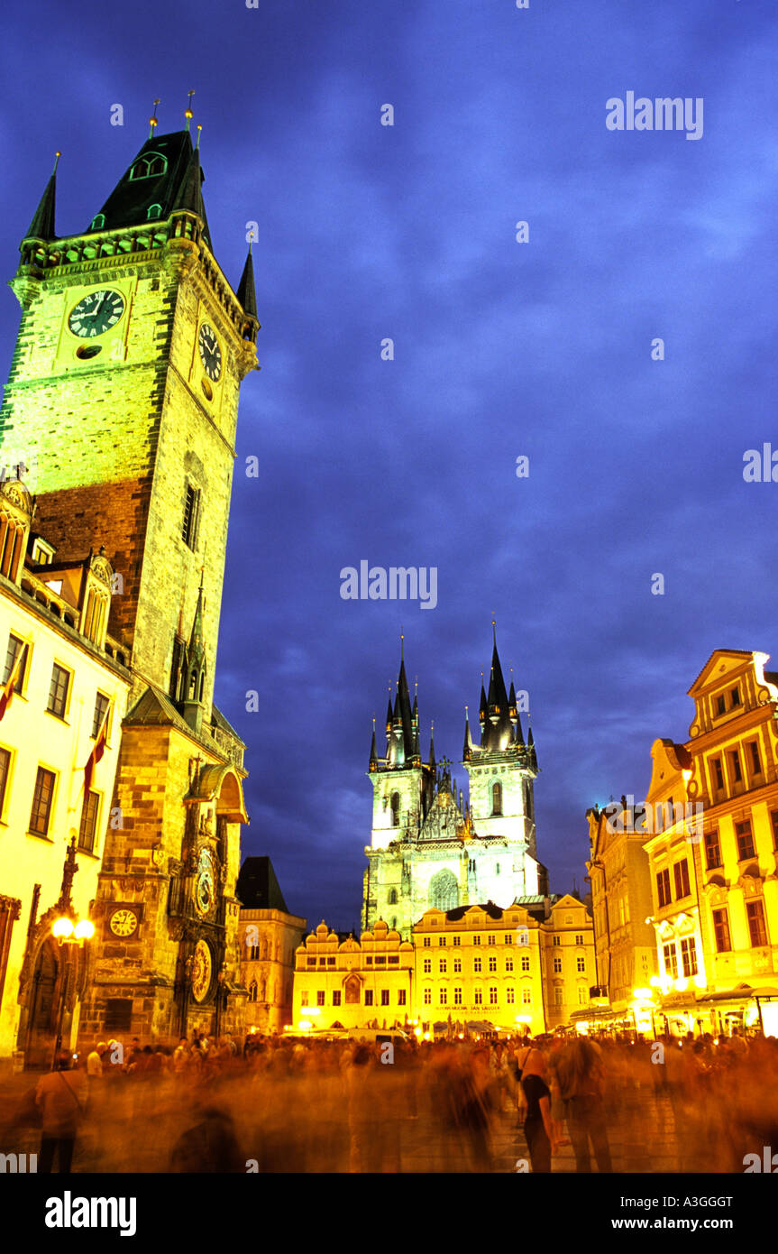 Gothic facade of the Tyn Church off of the Old Town Square Prague Czech ...