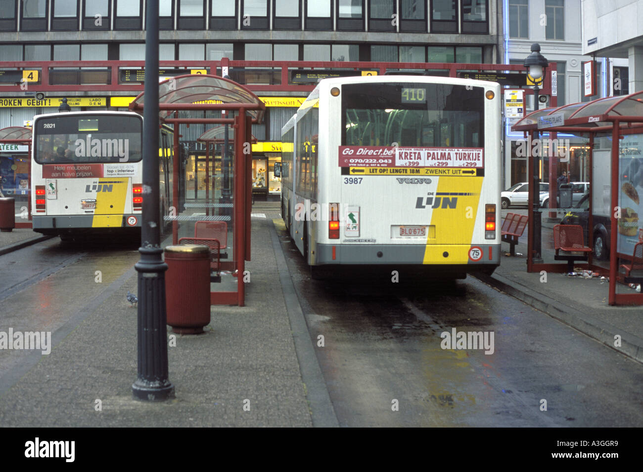 Bus stop in Antwerp Belgium Stock Photo - Alamy