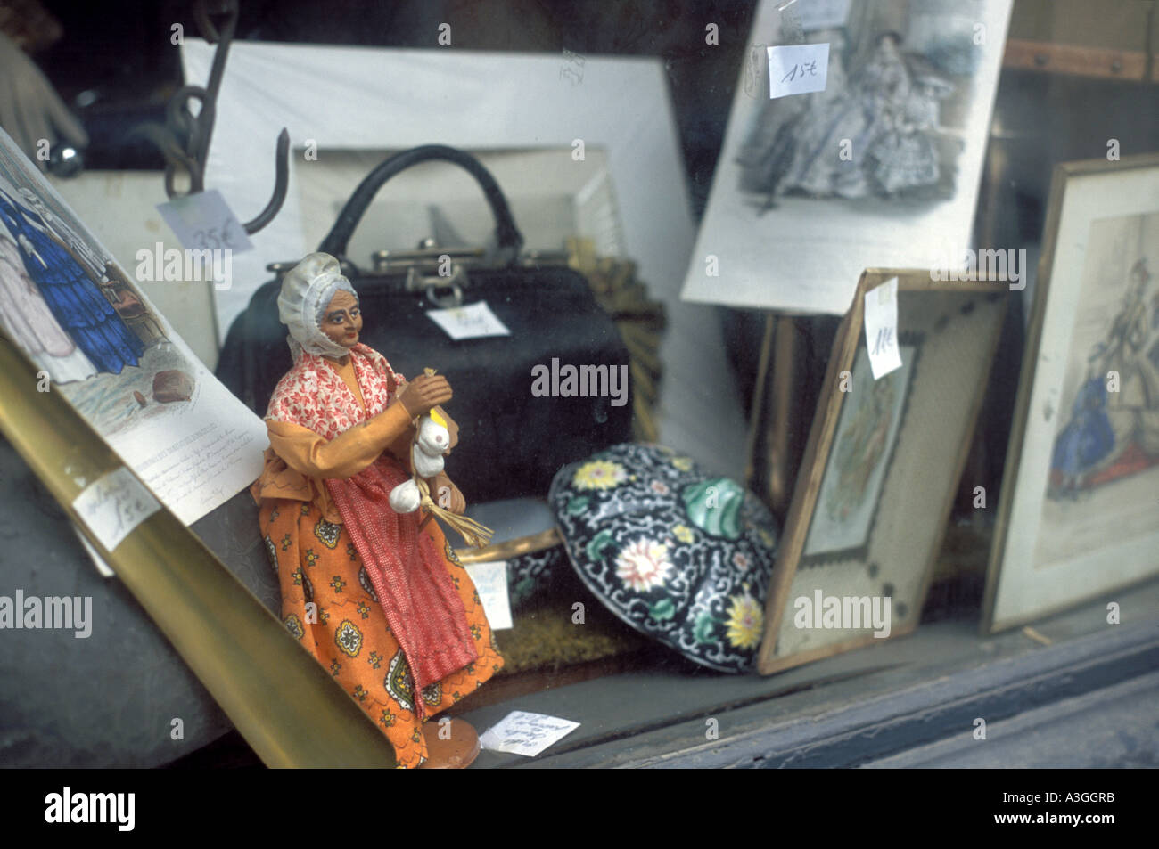 Antwerp antique store window scene Stock Photo - Alamy
