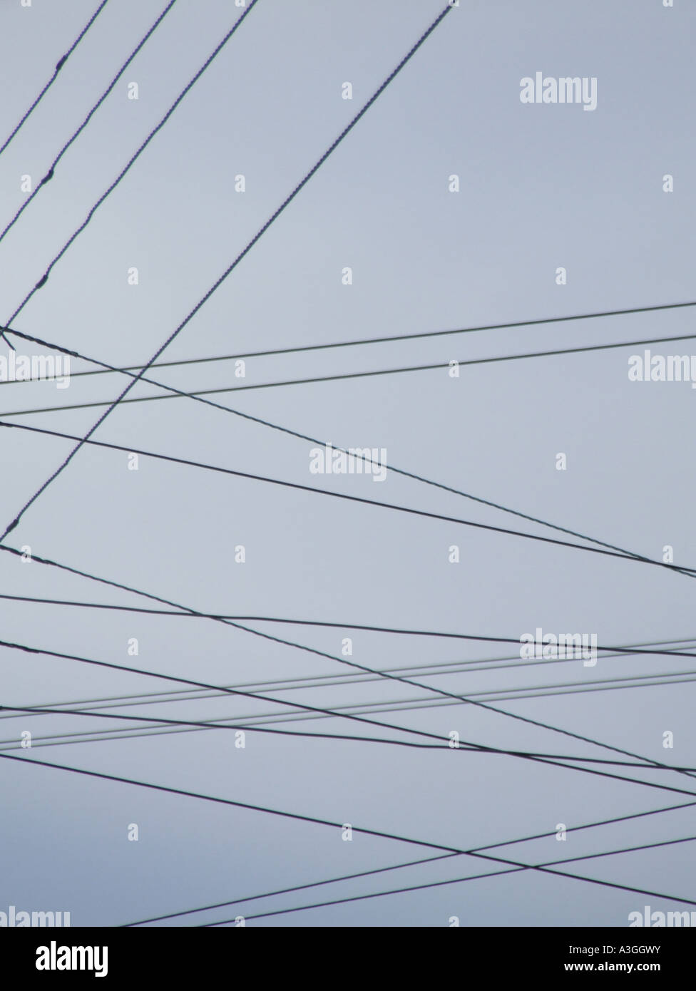 electricity power and phone lines Stock Photo - Alamy