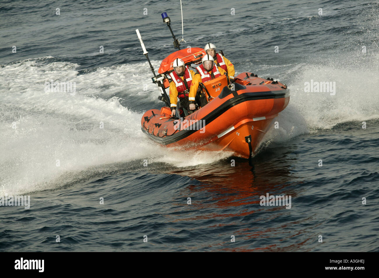 The Penlee lifeboat training in Mounts Bay, penzance, Cornwall Stock ...
