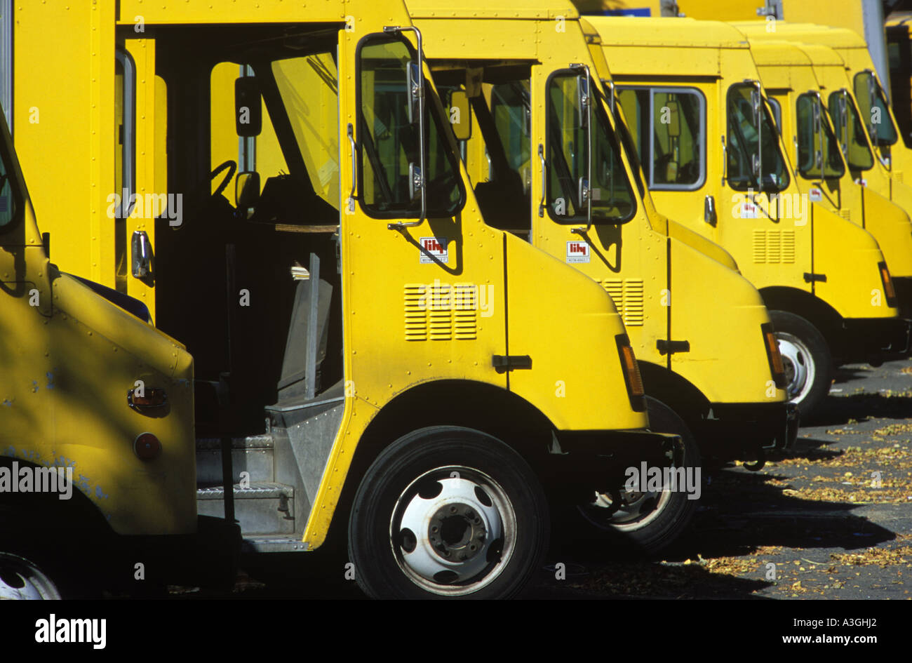 A row of delivery vans for the Boston Herald newspaper Stock Photo - Alamy