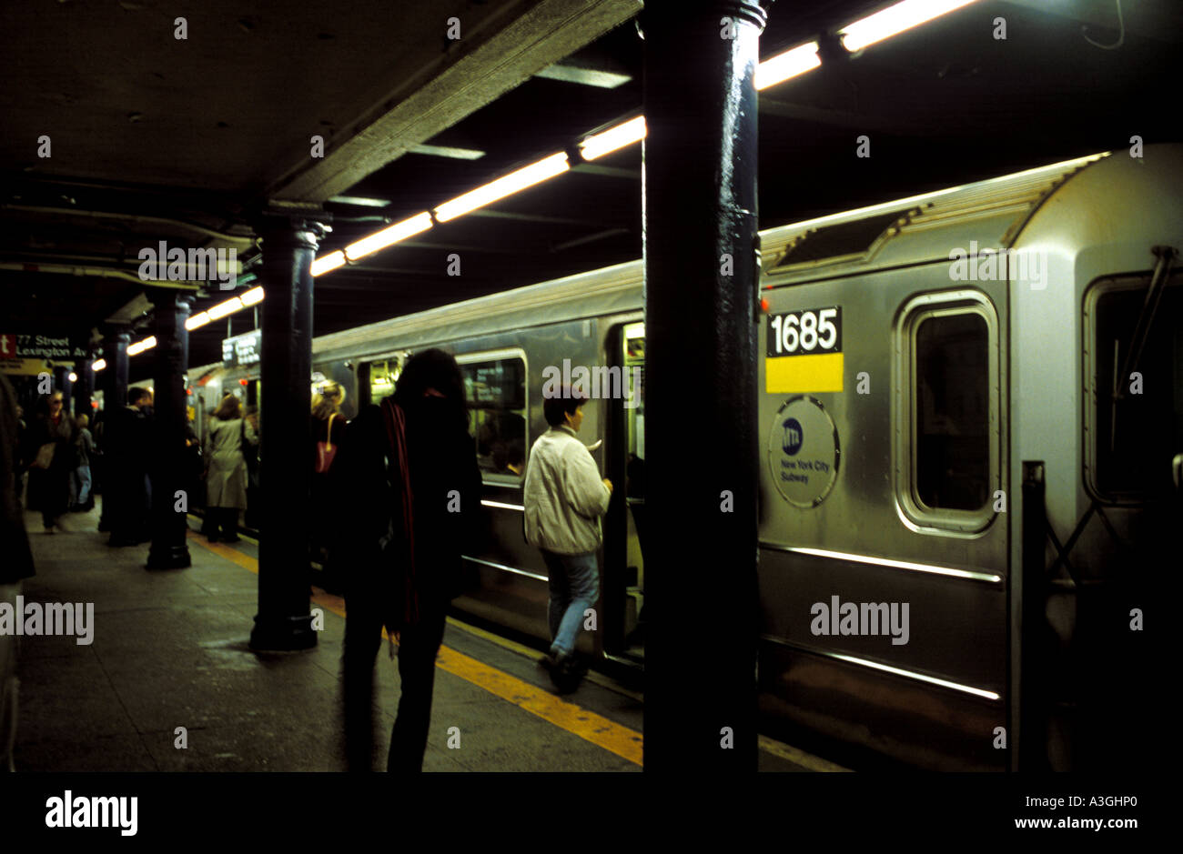 Boarding a subway train in New York City Stock Photo - Alamy