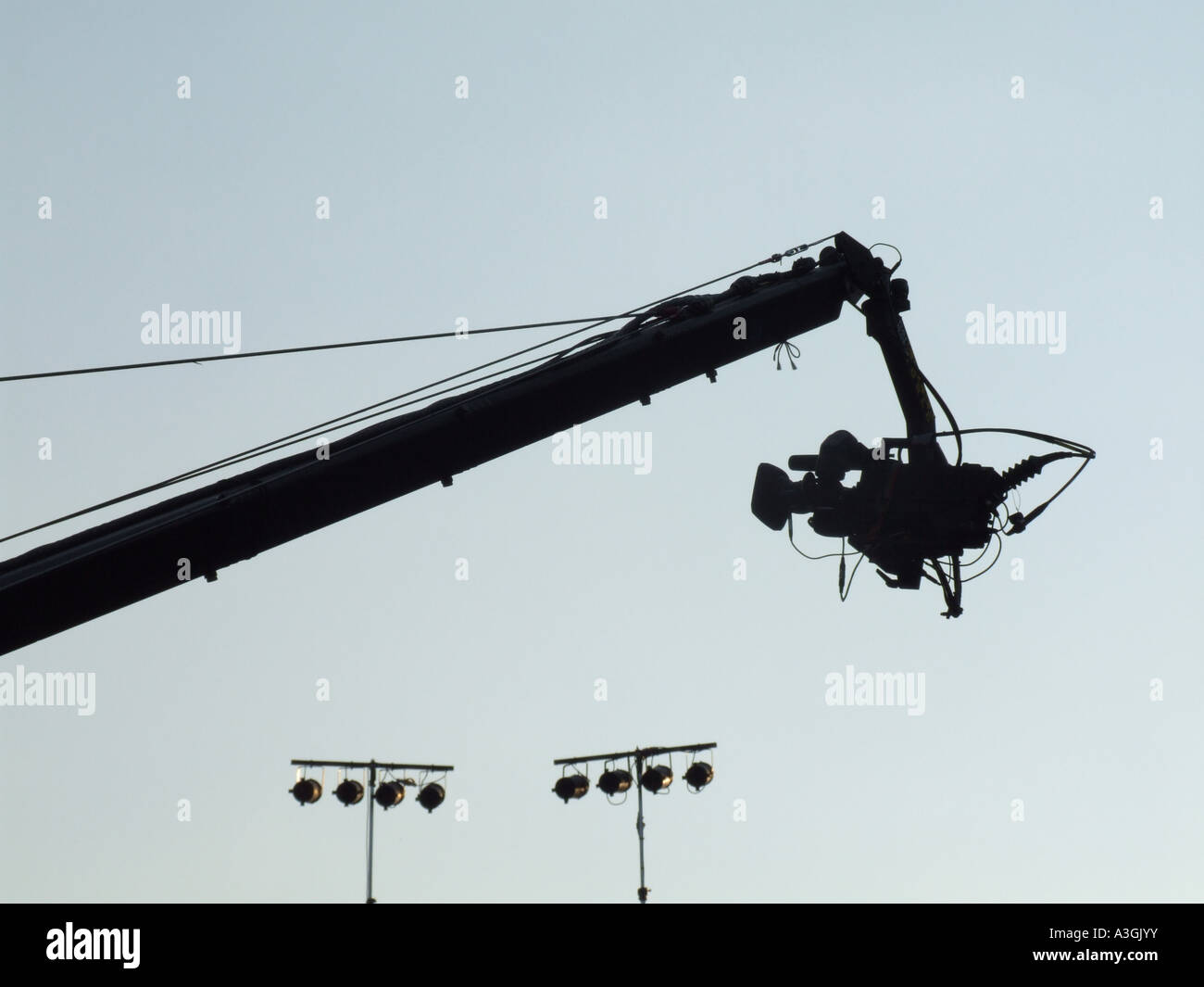 tv camera on crane boom Stock Photo - Alamy