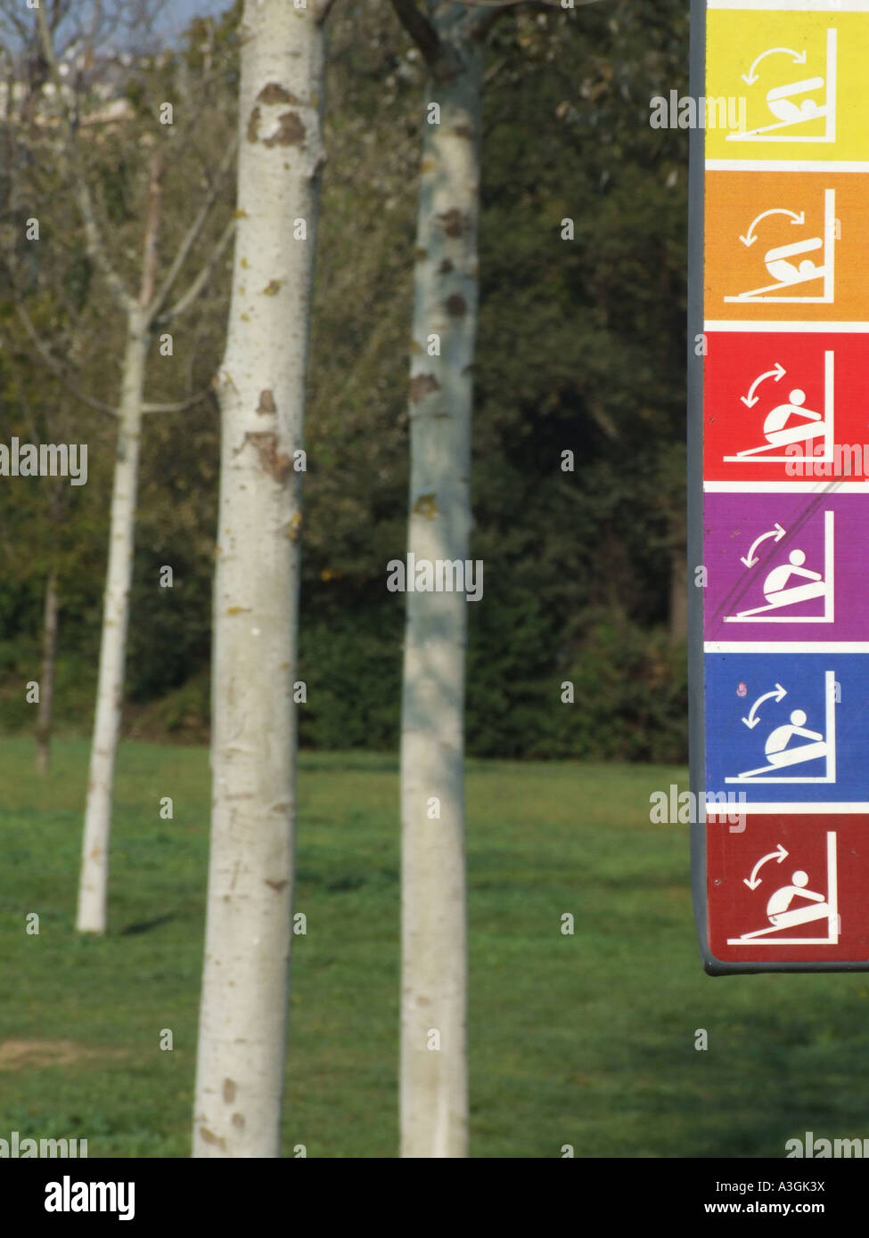 exercise workout point in park Stock Photo - Alamy