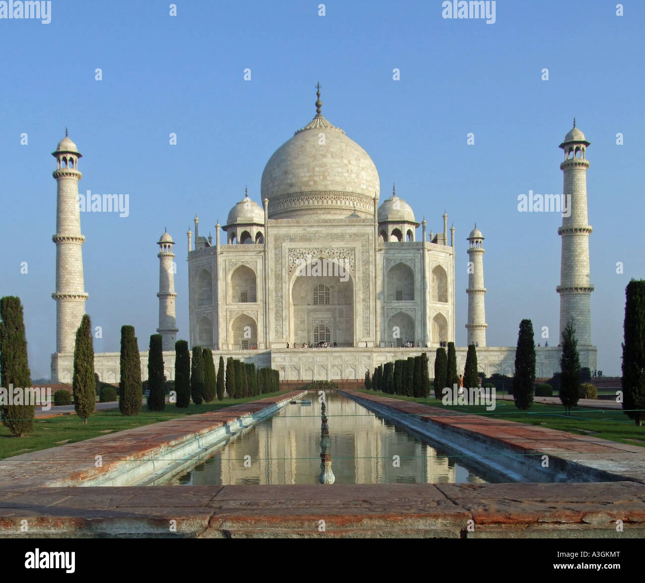 The Taj Mahal, a white marble tomb built by Shah Jehan for his wife ...