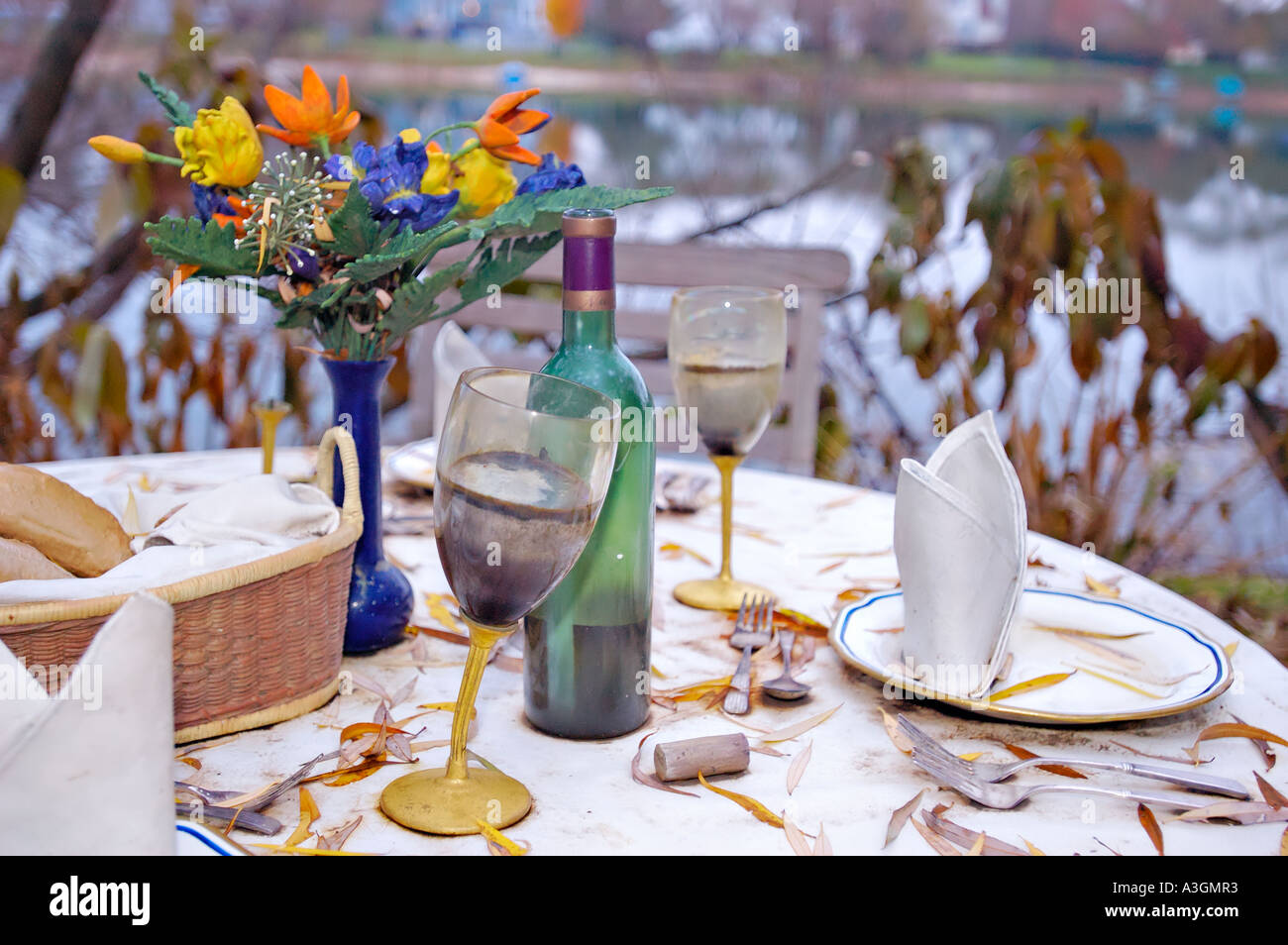 Fake dinner table Stock Photo - Alamy