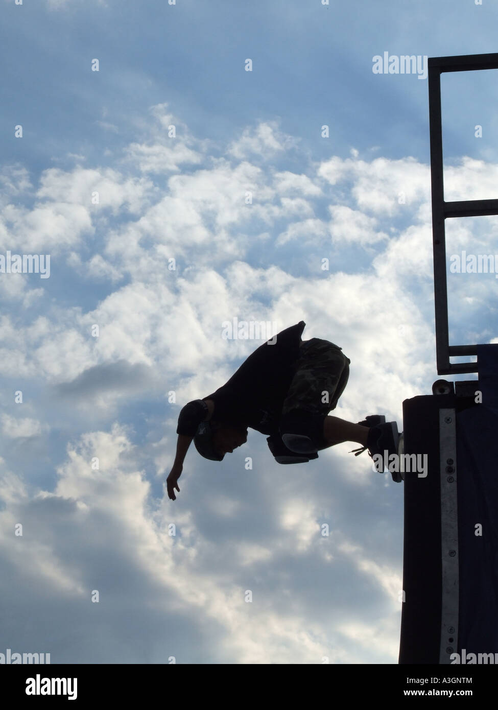 skateboarder on ramp Stock Photo - Alamy