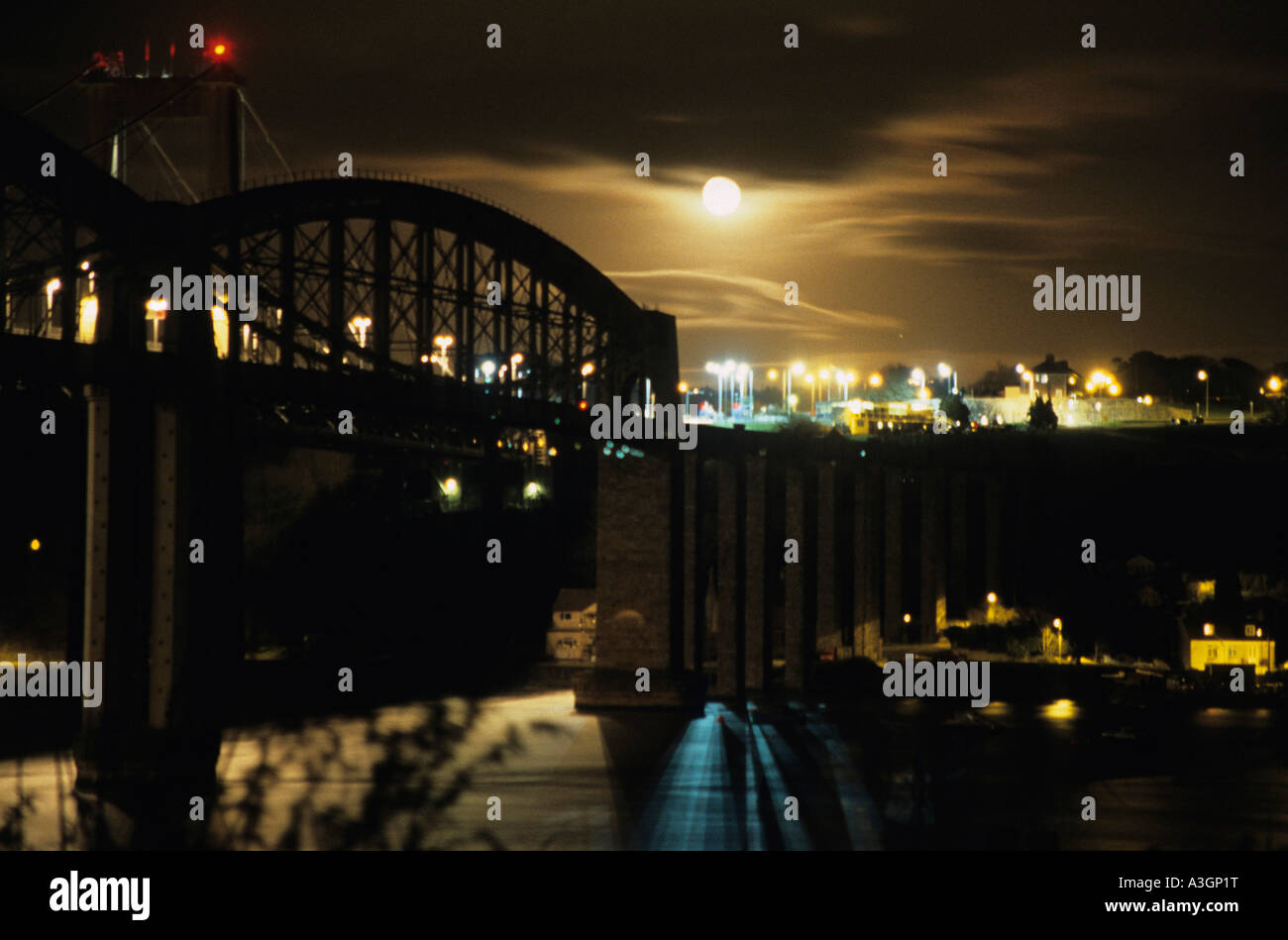 The Royal Albert bridge Saltash or Brunel Bridge between Saltash and ...