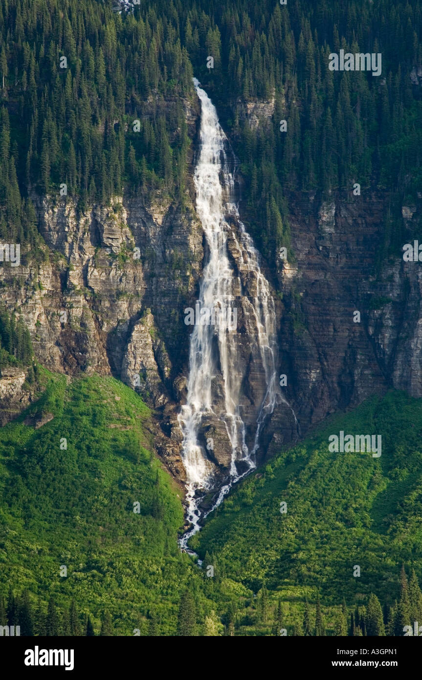 Bird Woman Falls view from Going to the Sun Road Glacier National Park ...