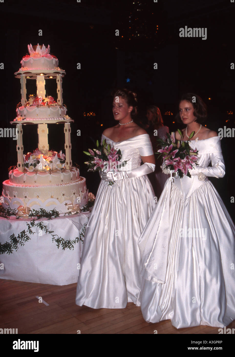 Debutantes passing the cake Queen Charlotte s Birthday Ball Stock Photo ...
