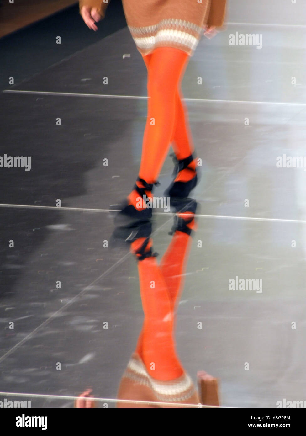 female model showing collection at a fashion show in rome Stock Photo ...