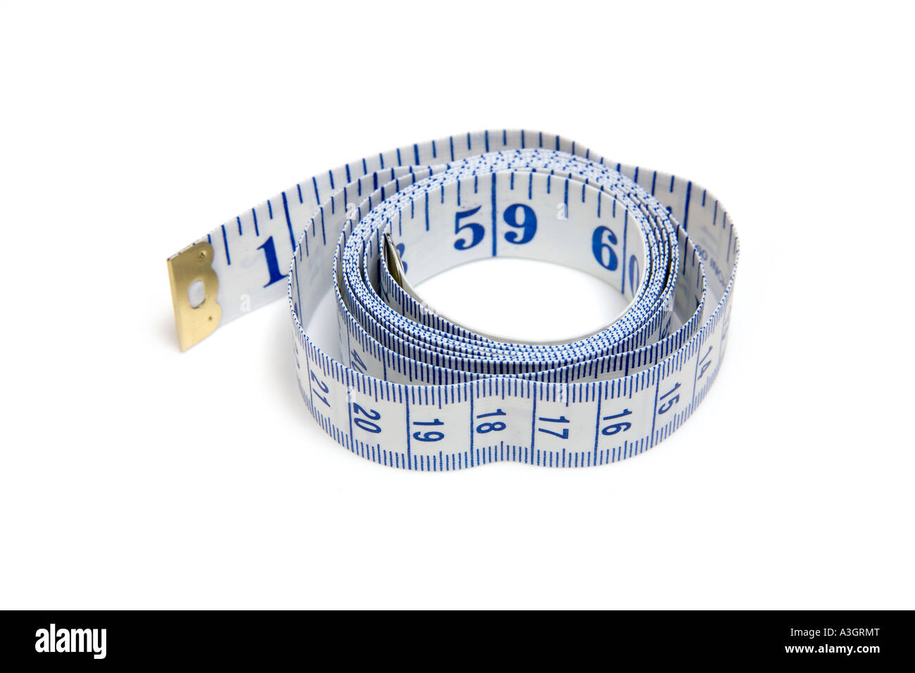 Cloth tape measure isolated on a white studio background Stock Photo ...