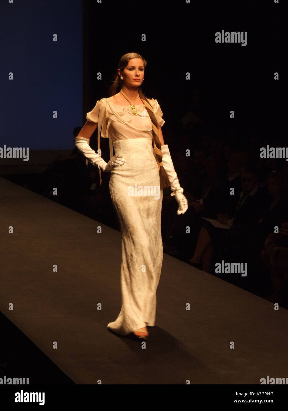 female model showing the camillo bona collection at a fashion show in ...