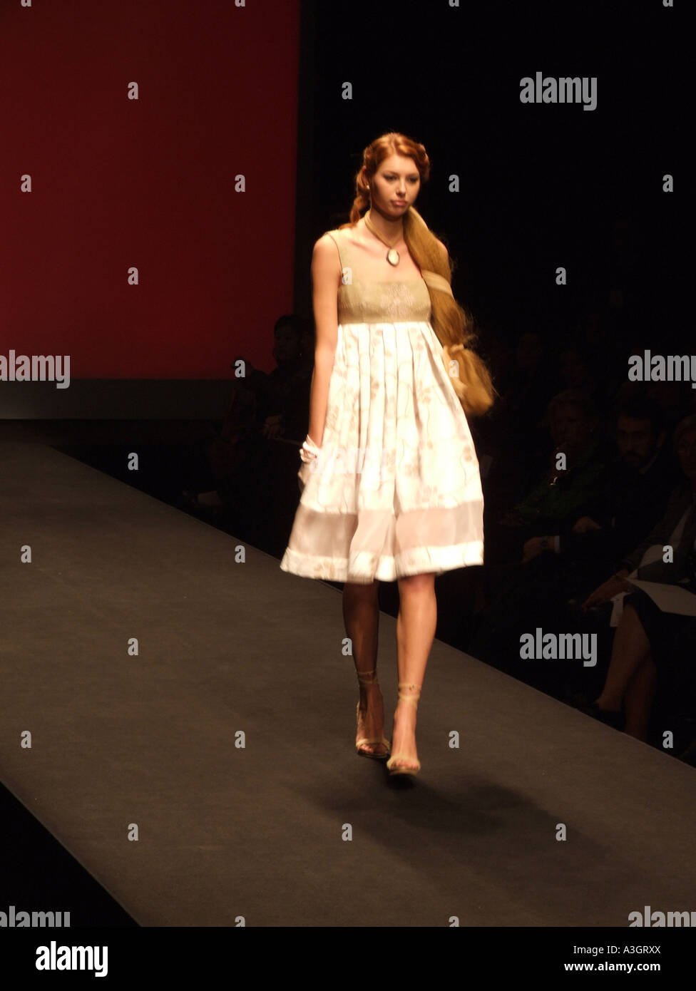 female model showing a collection at a fashion show in rome Stock Photo ...