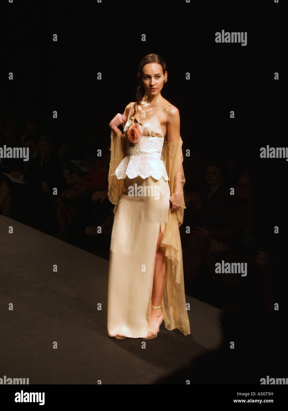 female model showing the camillo bona collection at a fashion show in ...