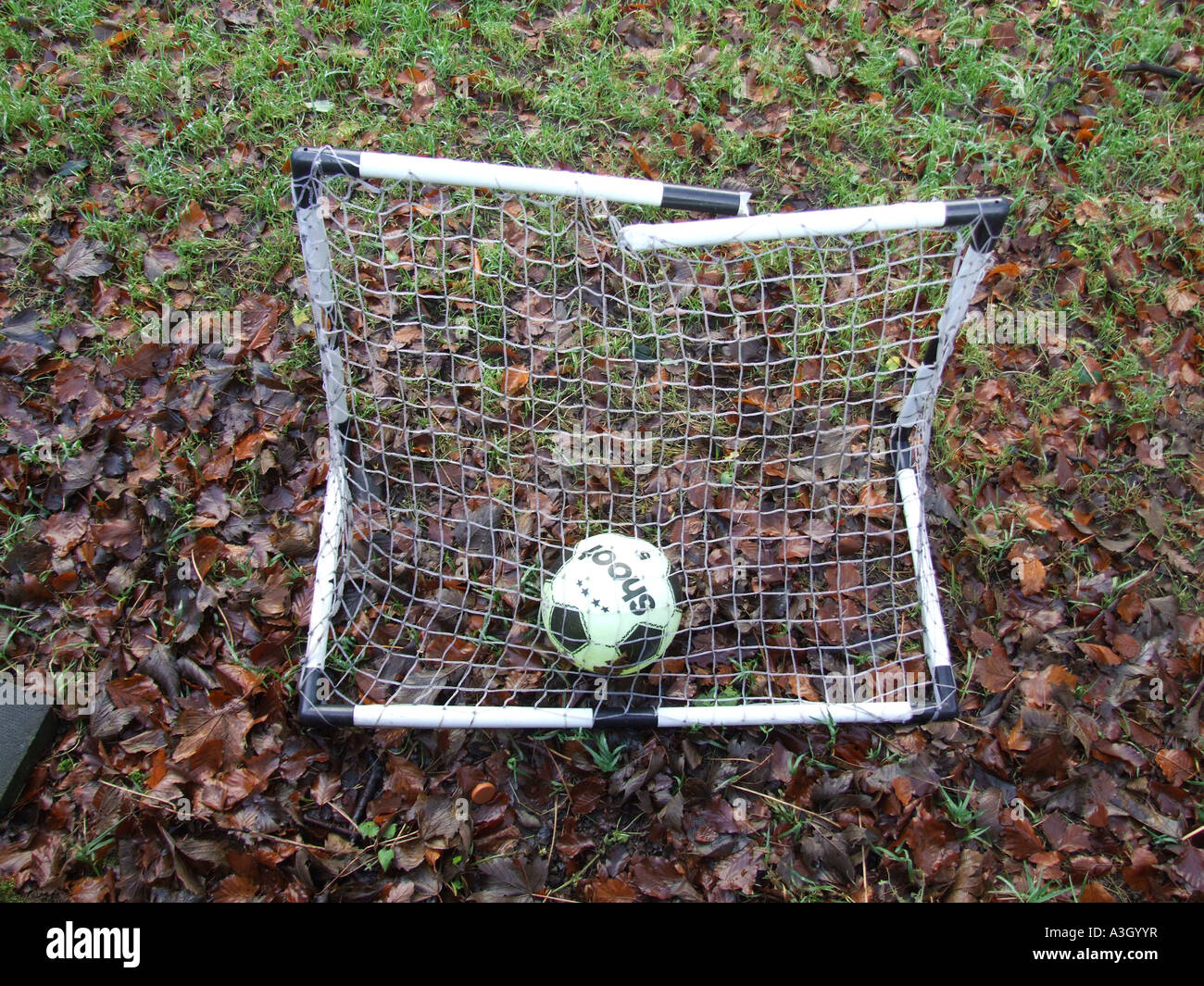 one goal post in garden Stock Photo - Alamy