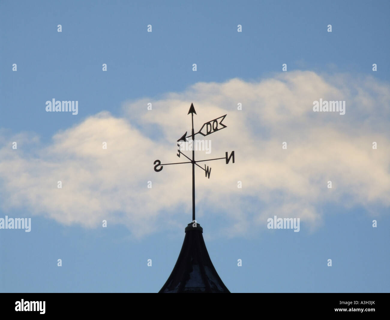 compass weather vain on roof top Stock Photo - Alamy