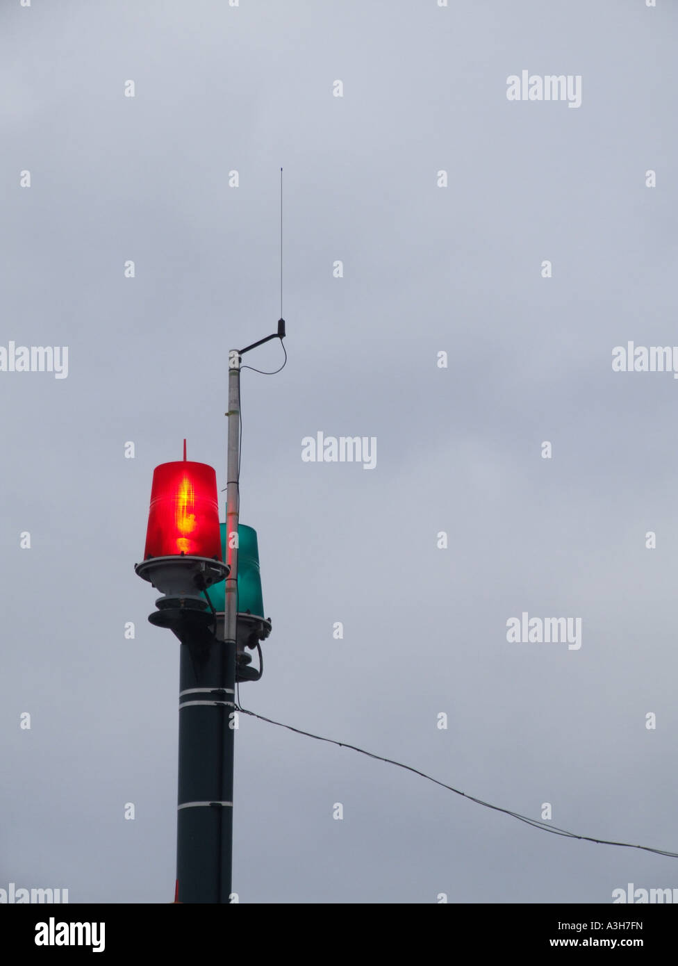 sea port entry warning lights Stock Photo - Alamy