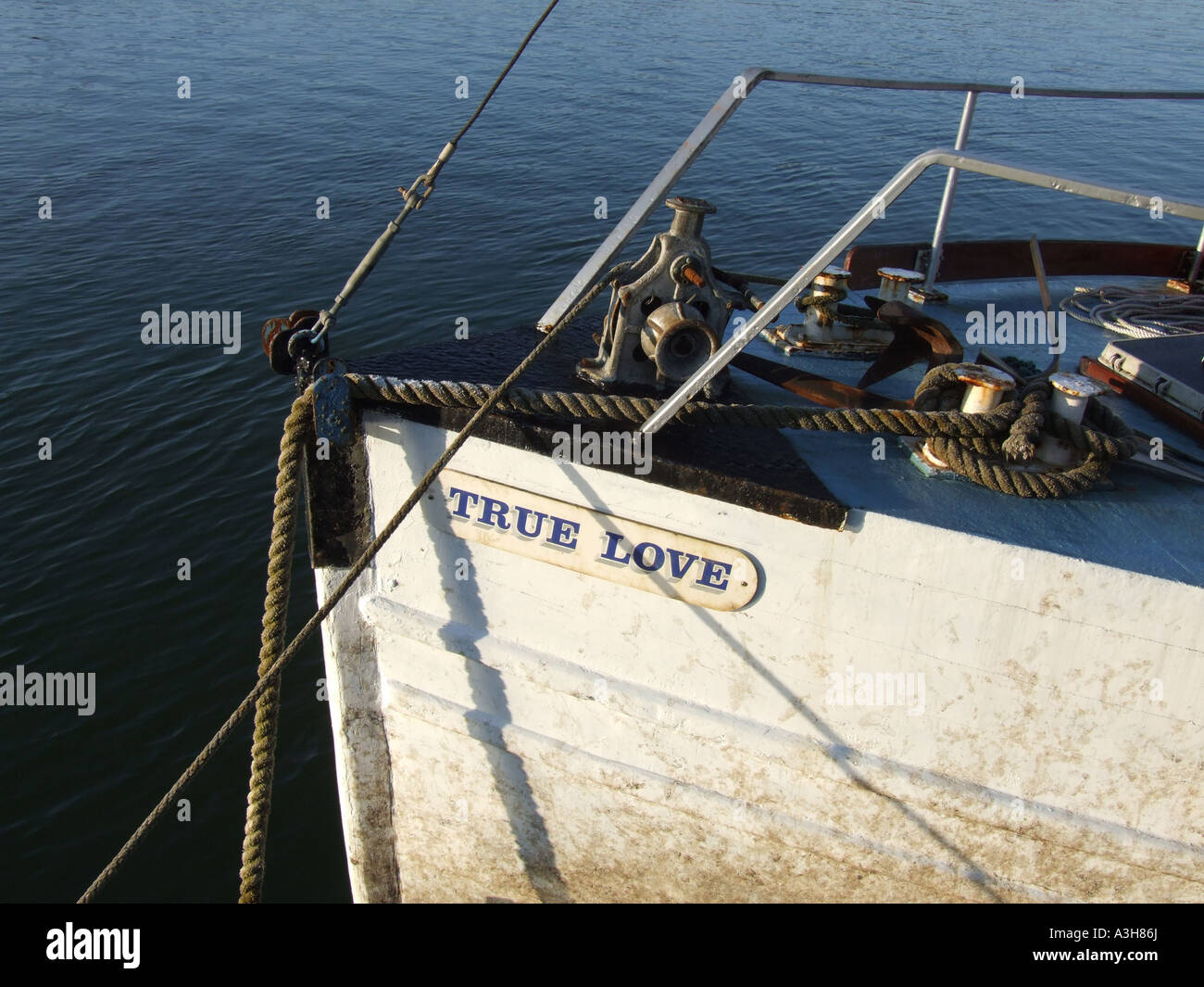 a boat called true love Stock Photo - Alamy