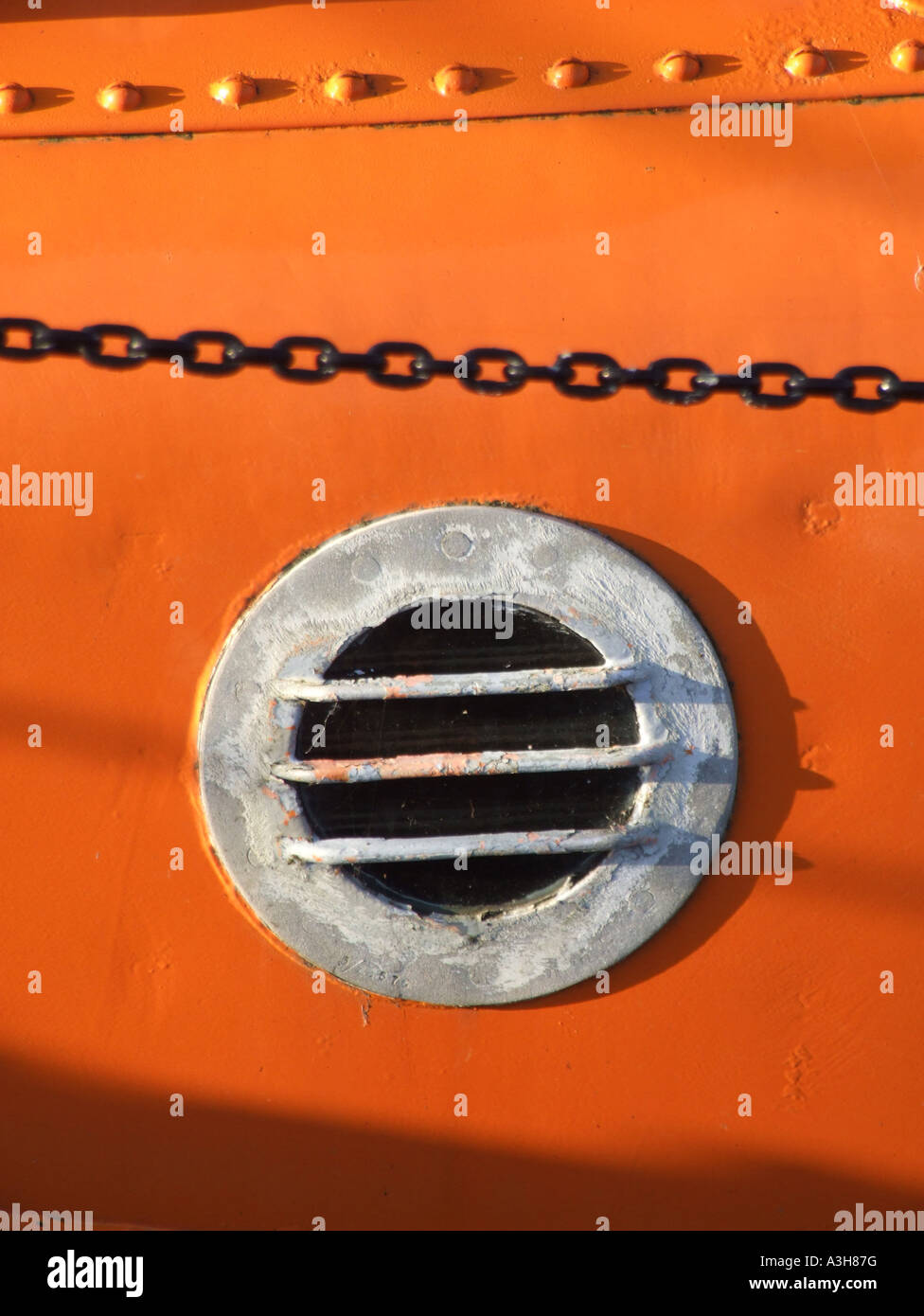 window on old syle lifeboat Stock Photo - Alamy