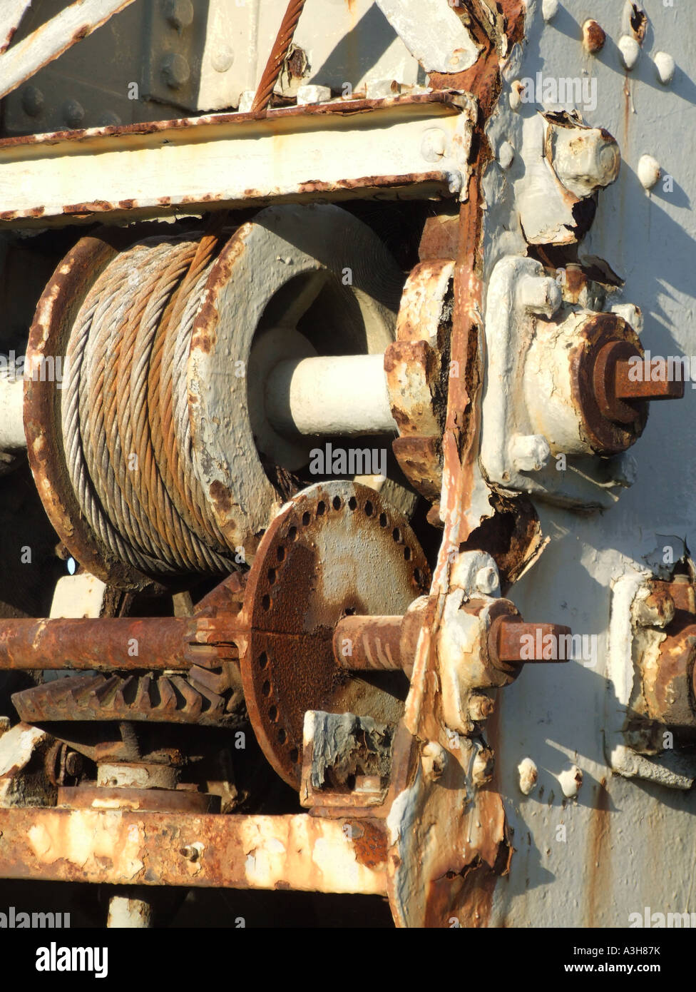 detail of old derelict rusted crane Stock Photo - Alamy