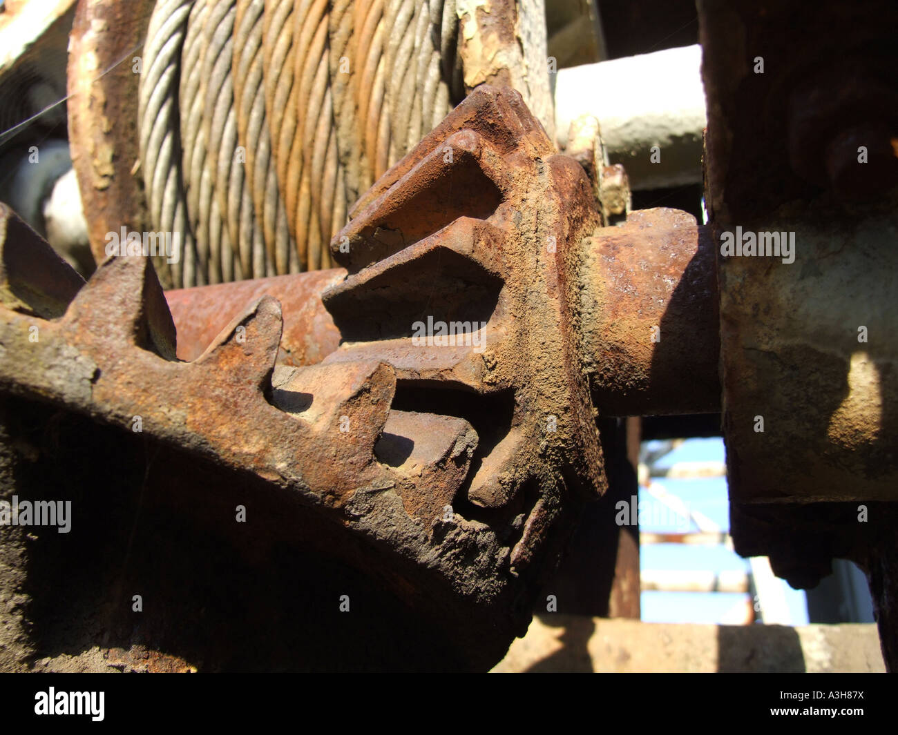detail of old derelict rusted crane Stock Photo - Alamy