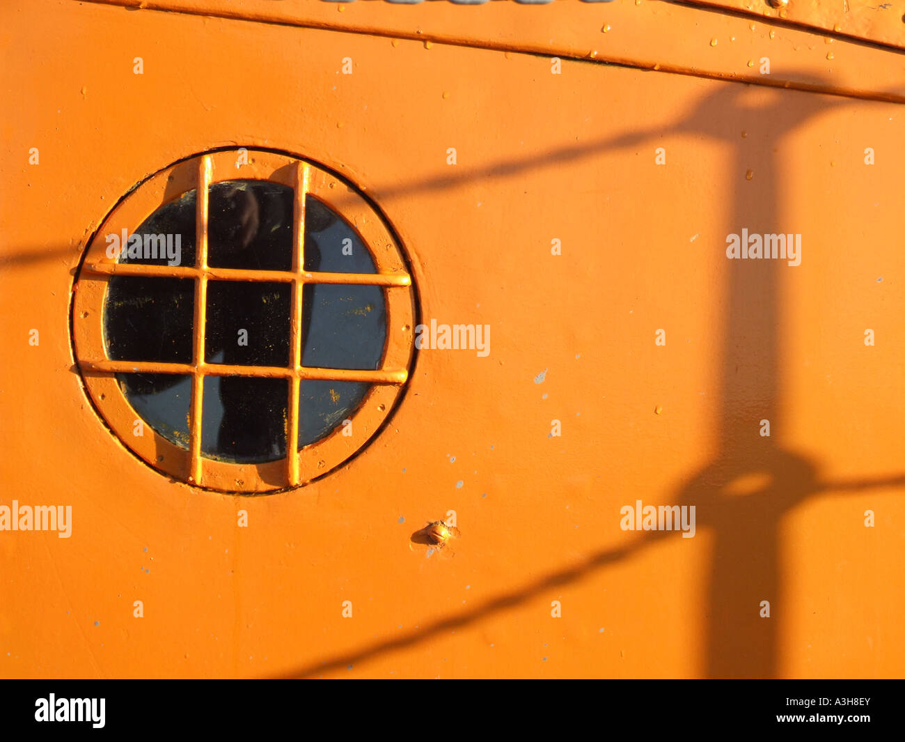 window on old style lifeboat Stock Photo - Alamy