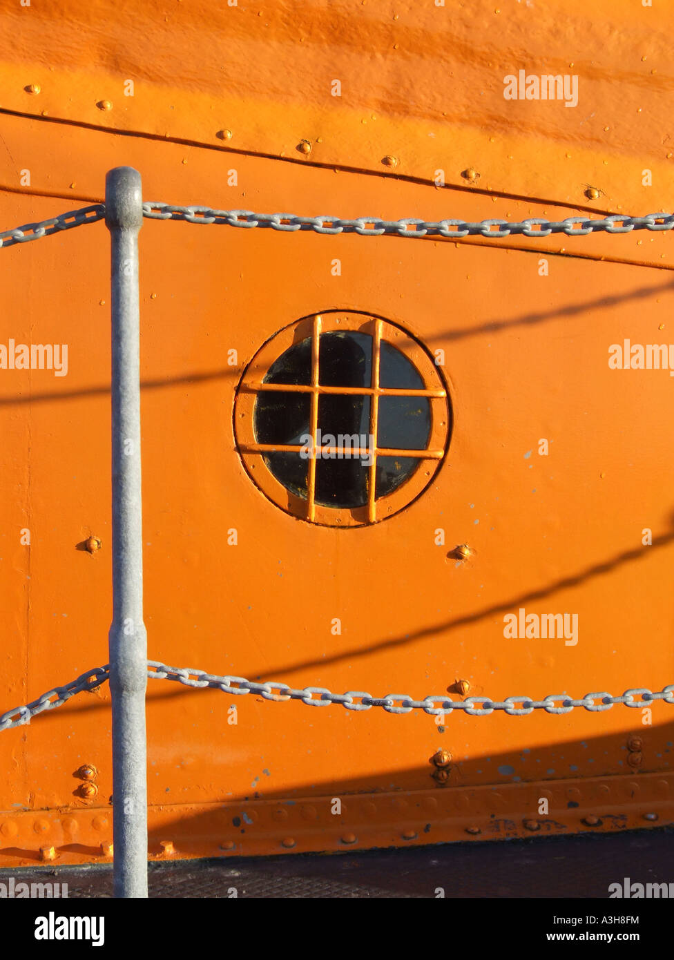 window on old syle lifeboat Stock Photo - Alamy