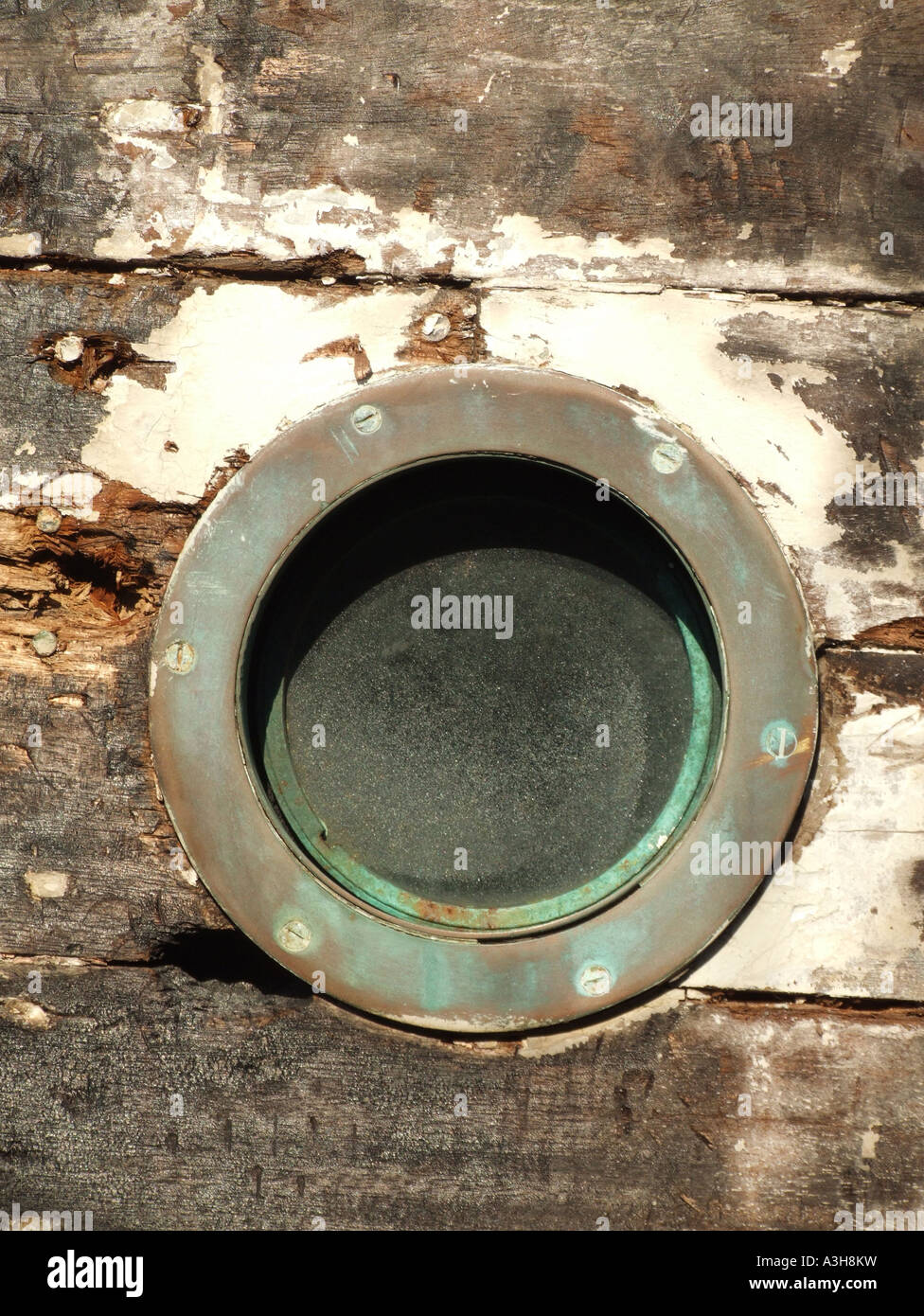 port hole window on old abandoned boat Stock Photo - Alamy