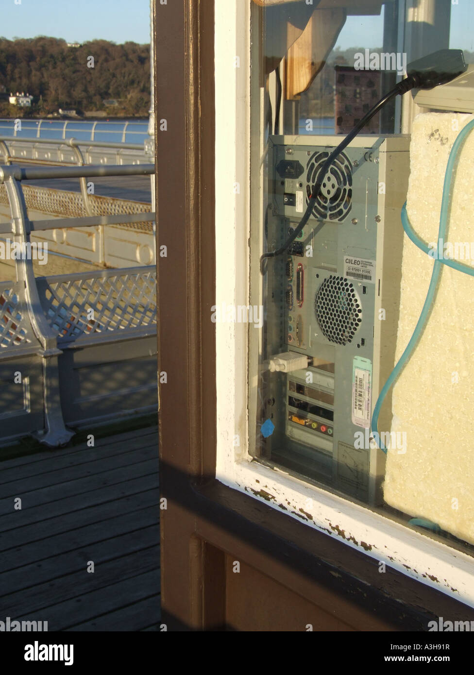 back of computer in window Stock Photo - Alamy