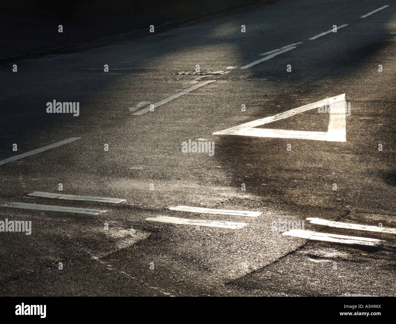 junction turning on road Stock Photo - Alamy