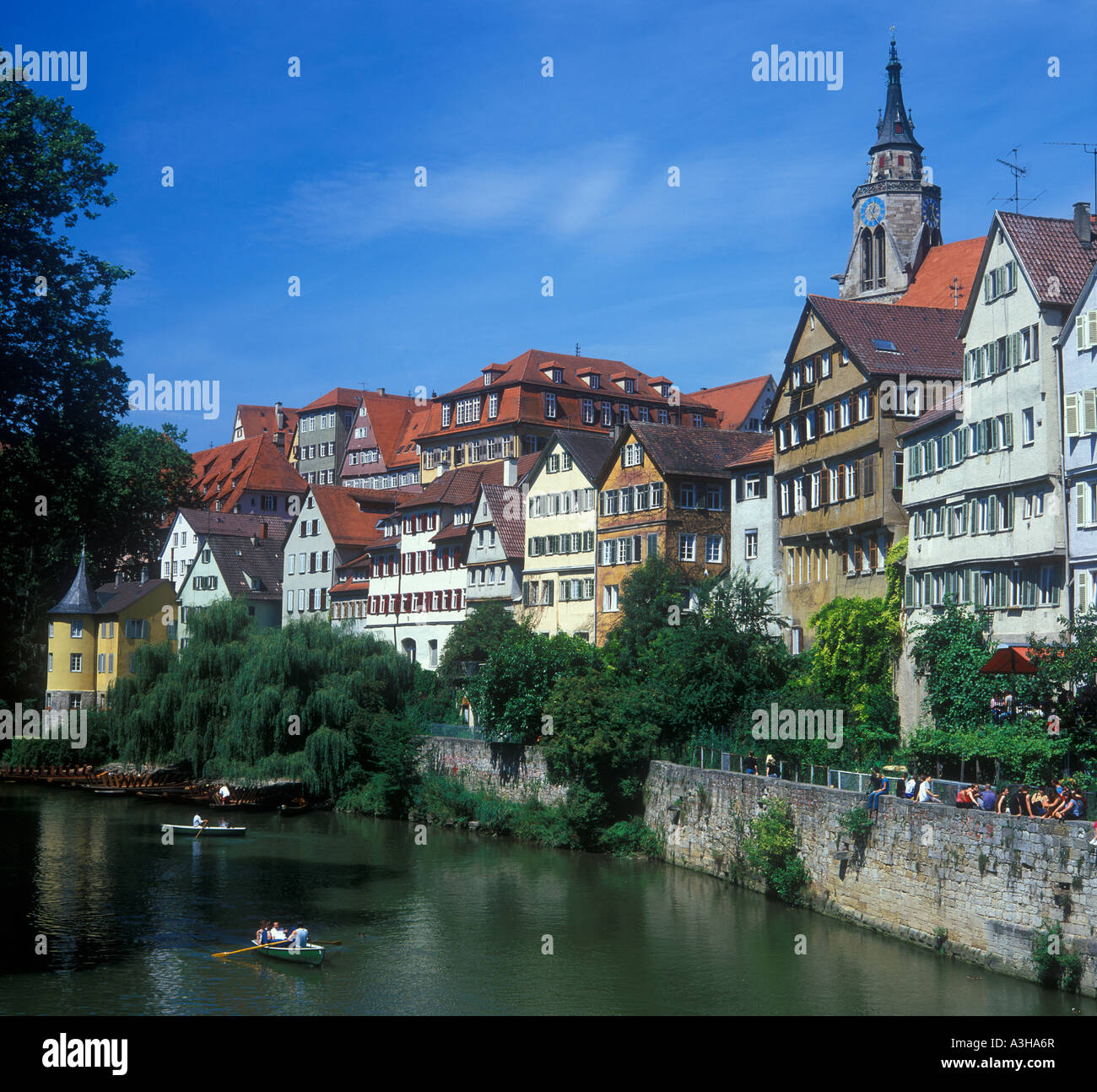 River Neckar and the old town of Tuebingen in Germany Stock Photo - Alamy