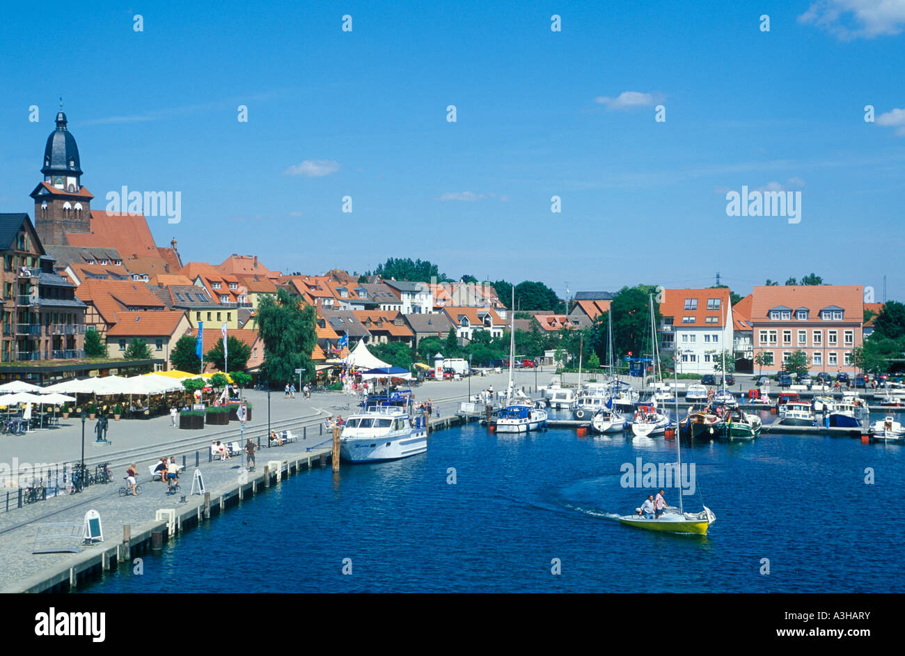 harbour of Waren at Lake Mueritz in Mecklenburg Western Pomerania´s ...