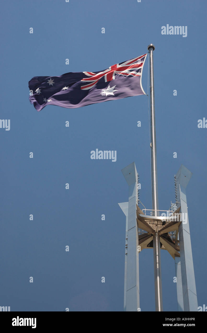 Flag on the Australian Parliament Canberra ACT Australia Stock Photo ...