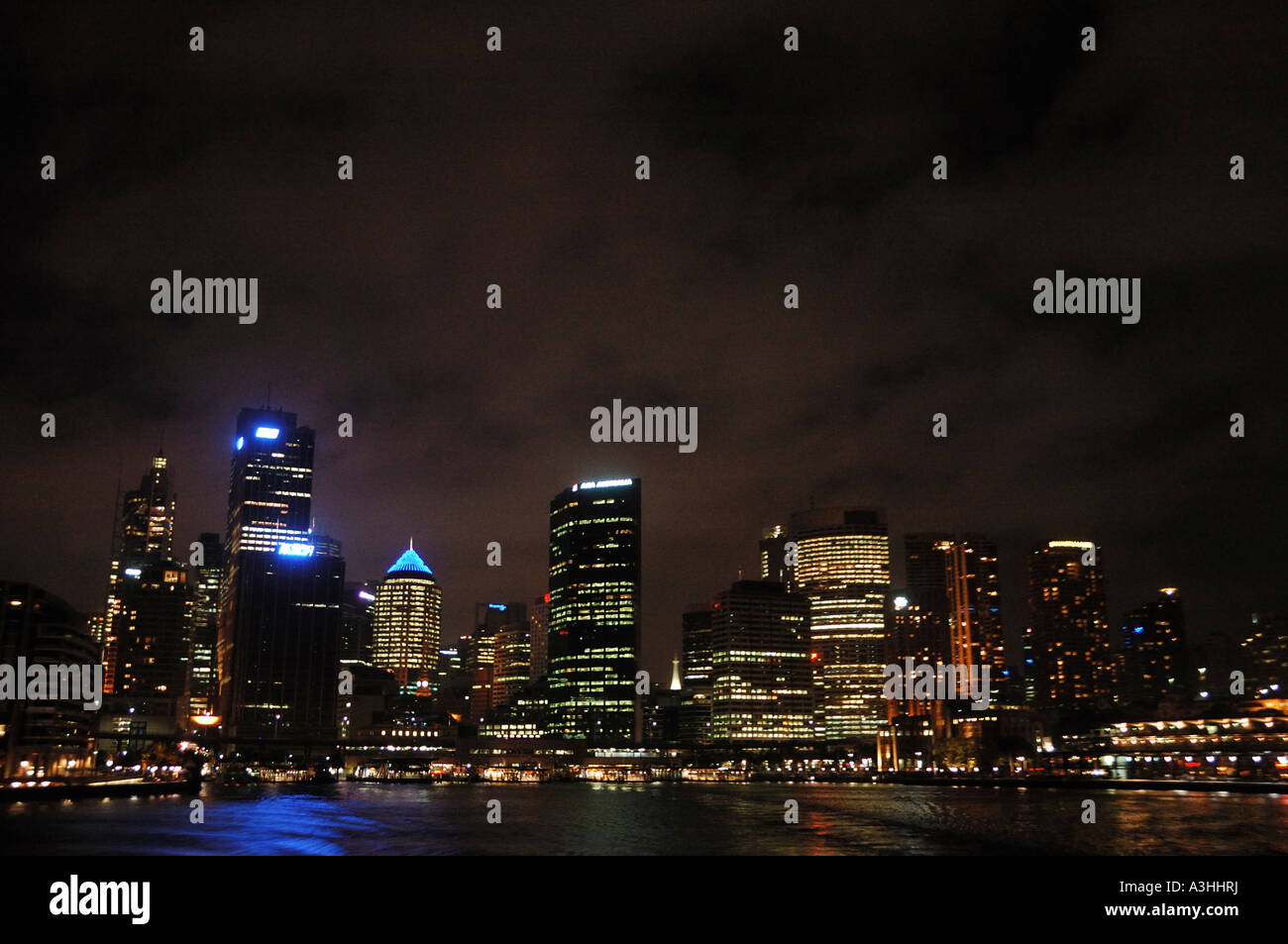 Impressionistic rendering of Sydney skyline from Sydney Harbour Bay at ...