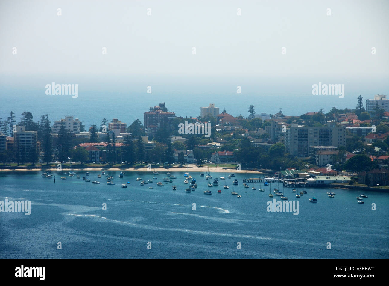 Manly harbour from the distance seen from the Manly to Spit Bridge walk ...