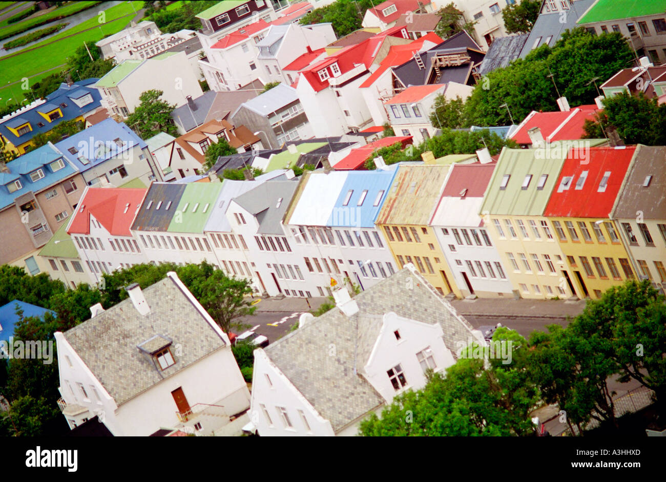Colourful rooftops in Reykjavik Iceland Stock Photo - Alamy